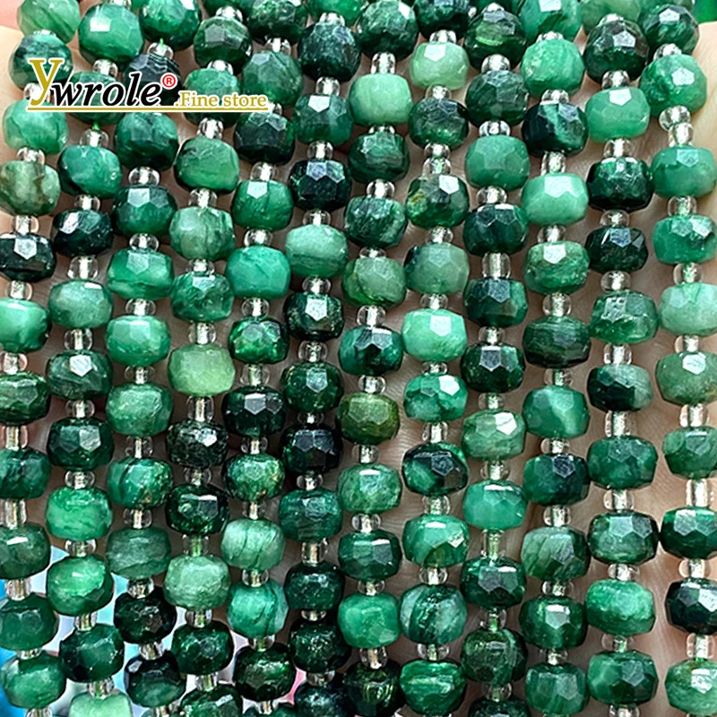 Natural Gem Stone Faceted Abacus 6x8mm Emerald Loose Spacer Beads for ...