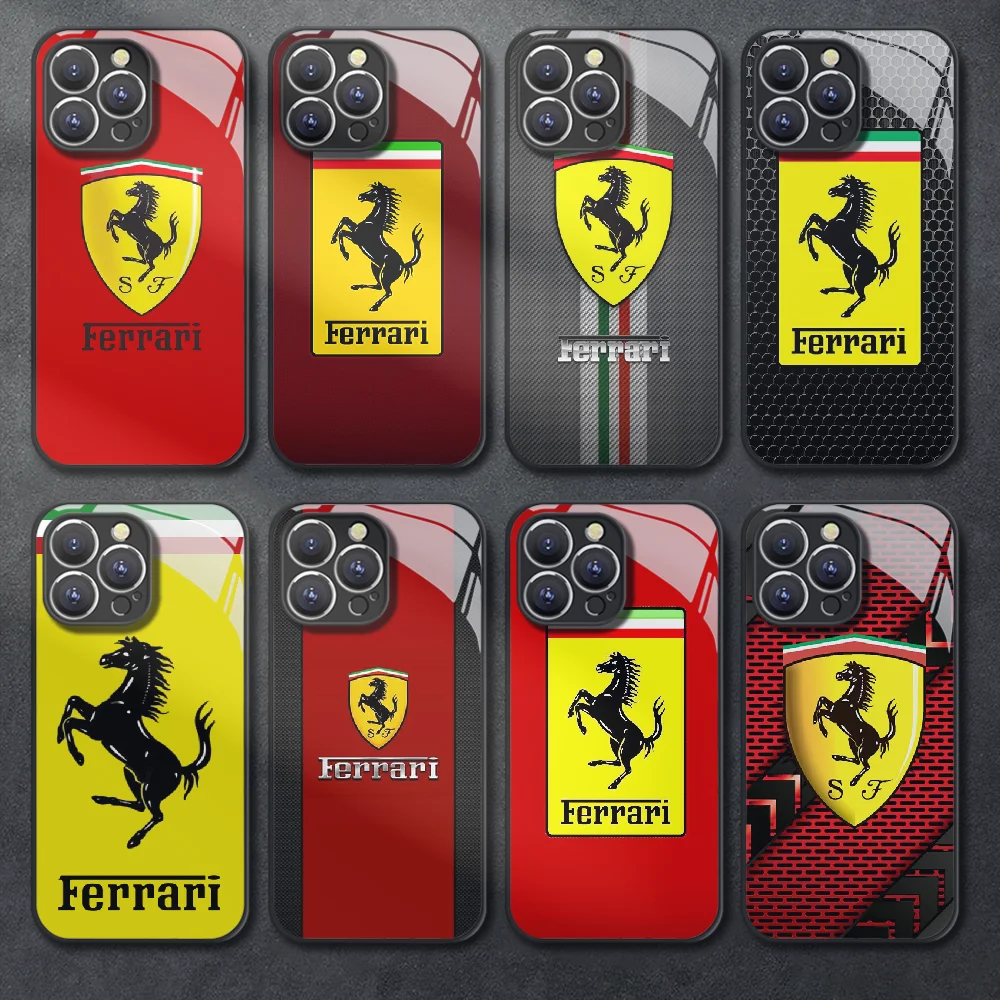 Car-Ferrari-Luxury-Tempered-Glass-Phone-Case-For-iPhone-11-12-13-14-Pro ...