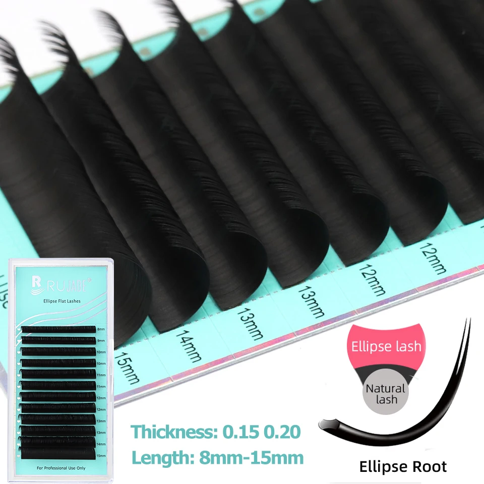Rujade Flat Individual lash Extension Split Tips Matte Black False ...