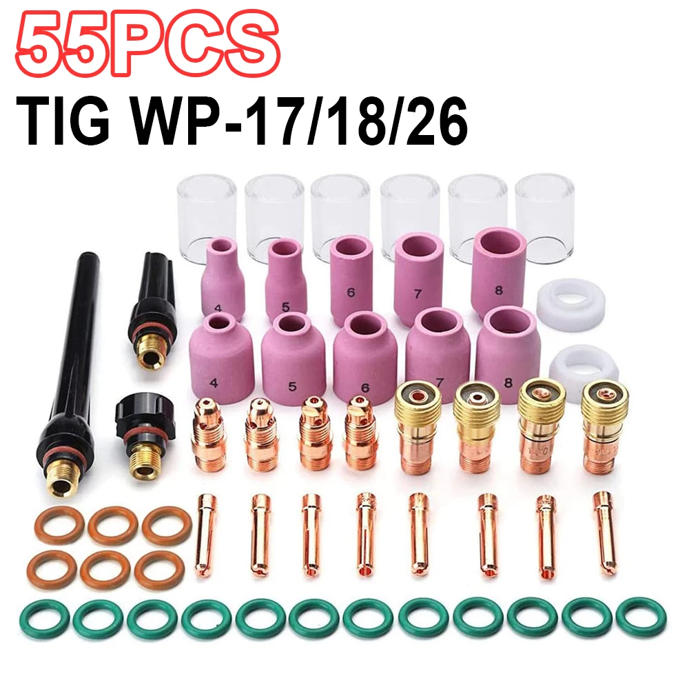 55pcs-TIG-Welding-Torch-Nozzle-Ring-Cover-Gas-Lens-Glass-Cup-Kit-TIG-WP ...
