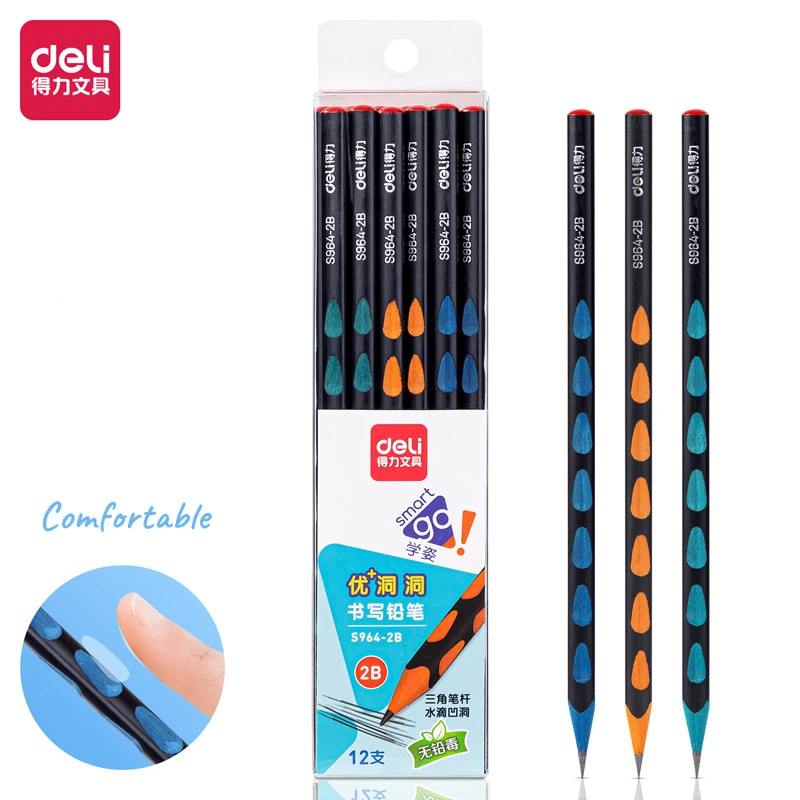 Deli Correct Posture Pencil For Kids Students Wooden Graphie Writing ...