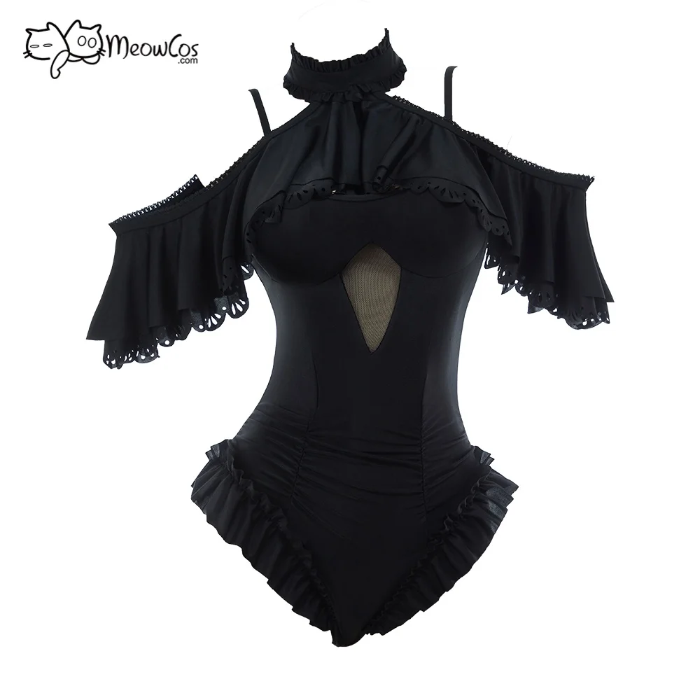 MEOWCOS Traje de baño de una pieza estilo gótico negro victoriano ...