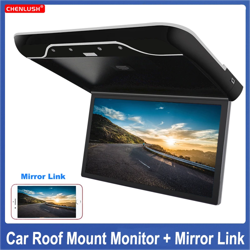19 Inch Car Monitor HD Screen Ceiling Roof Mount Display 1080P MP5 ...