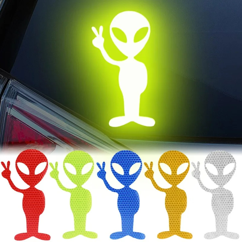 High-Reflective-Alien-Peace-Stickers-Personalized-Car-Stickers-Auto ...