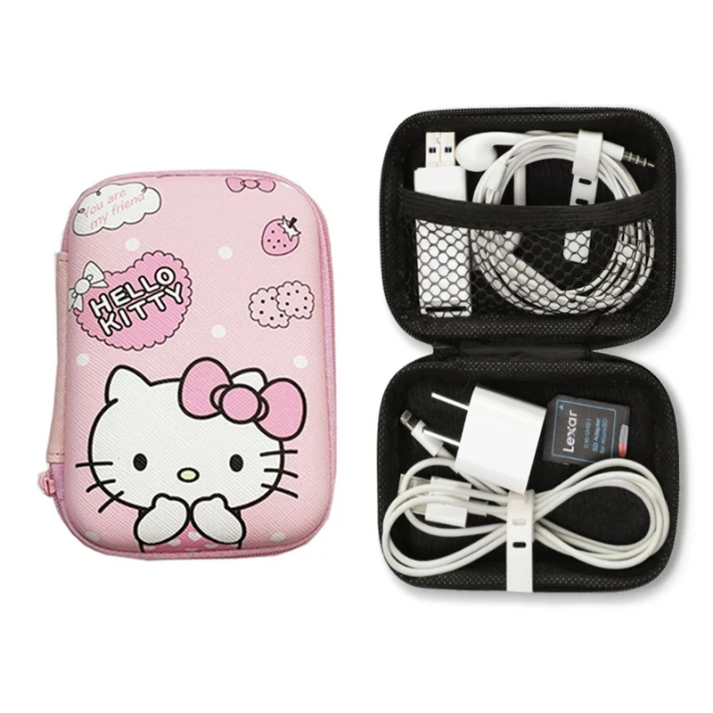 MINISO-Hello-Kitty-Data-Cable-Charger-Sorting-Storage-Bag-Girl-anime ...
