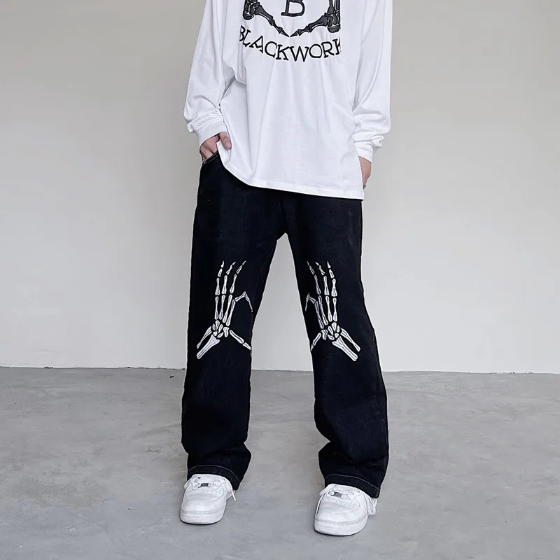 Skeleton Pants Men's Jeans Baggy Men Youth Casual Skull Women's Printed ...