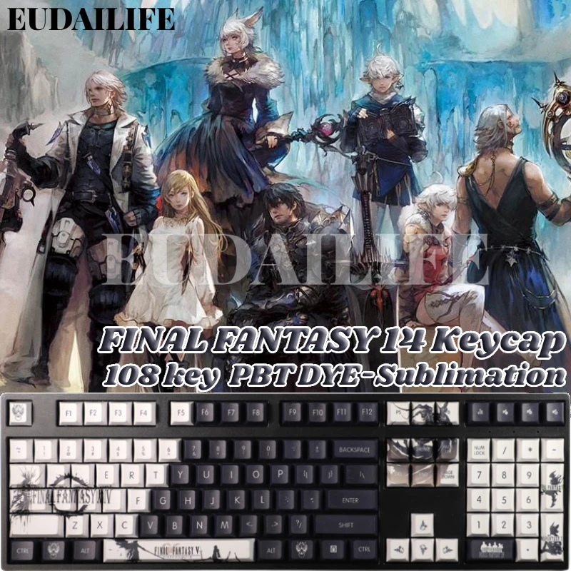 Game FINAL FANTASY FF14 108 Key PBT DYE Sublimation Cherry Profile MX ...