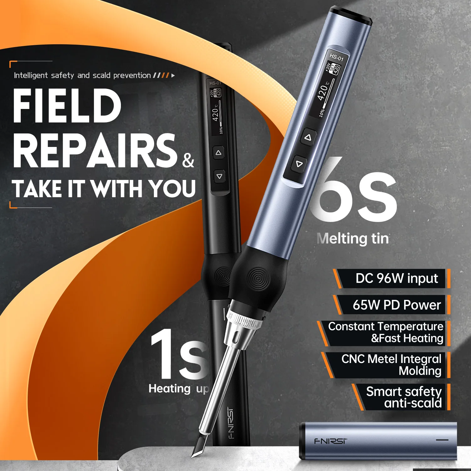 FNIRSI-HS-01-HS01-Smart-Soldering-Iron-PD-65W-Adjustable-Constant ...