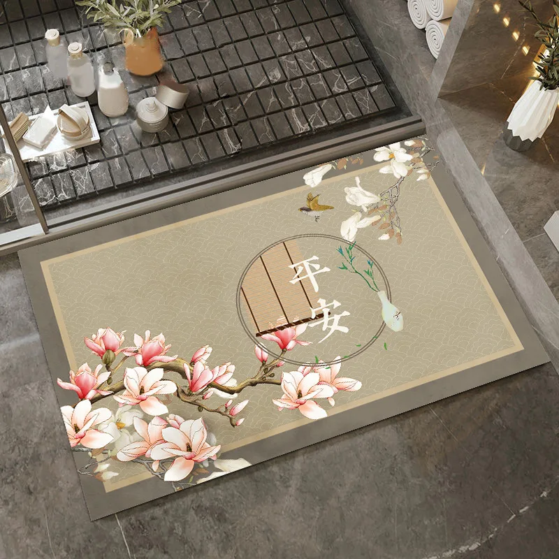 New Chinese style Door Mat Diatom Mud Bathroom Floor Carpet Water ...
