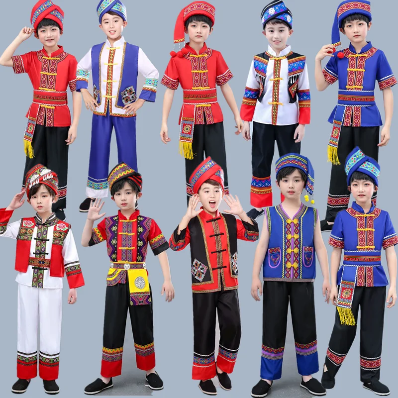 Boys Miao Dance Costumes For Kids Nationality Clothing Halloween ...
