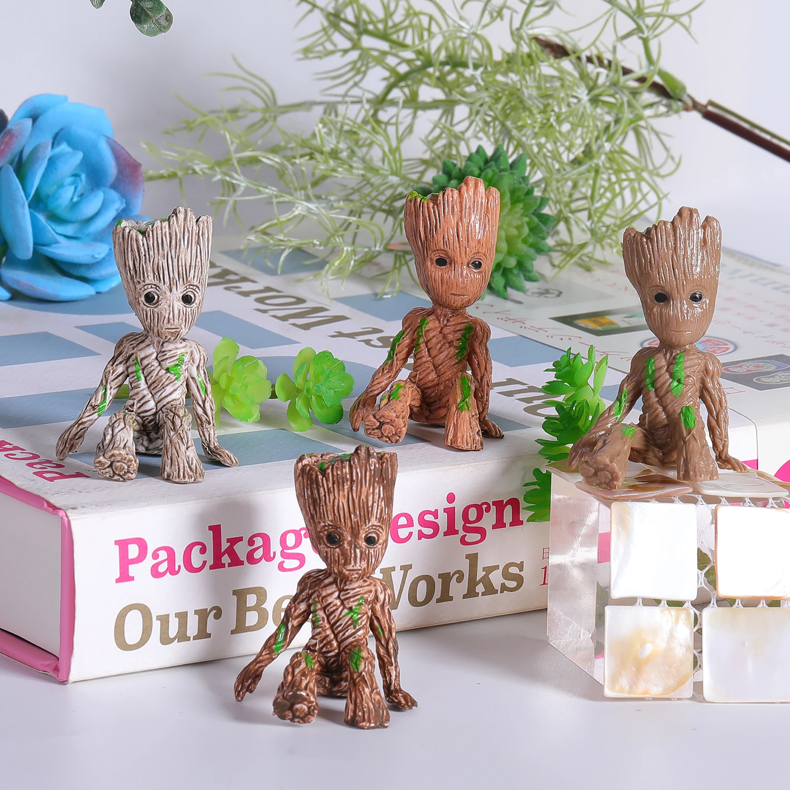 Baby Groot Miniature Model Home Office Desktop Decoration Figurine ...