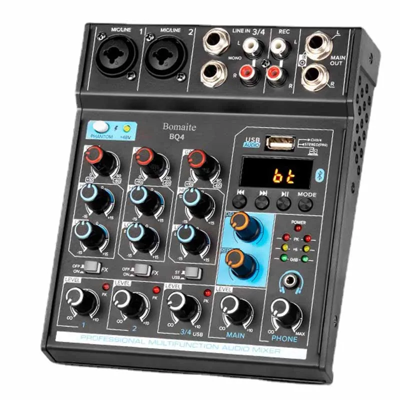 AUDIO-Mixer-Portable-Mixing-Console-4-Channels-USB-Mini-Audio-Mixer ...