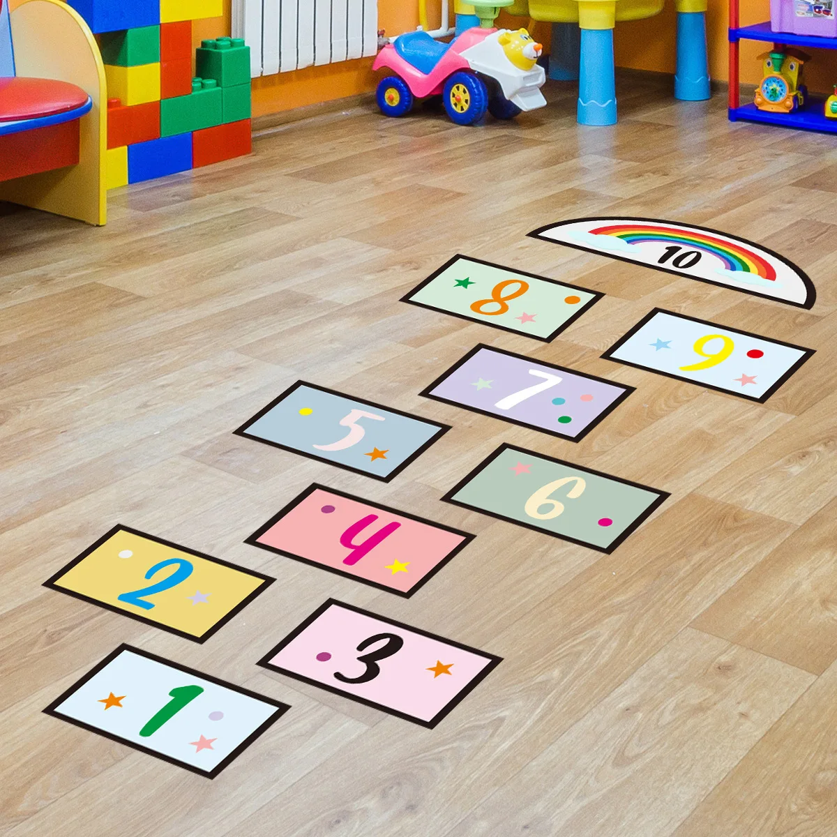 Floor Kids Games Child Vinyl Chinese Hopscotch Stickers Waterproof ...