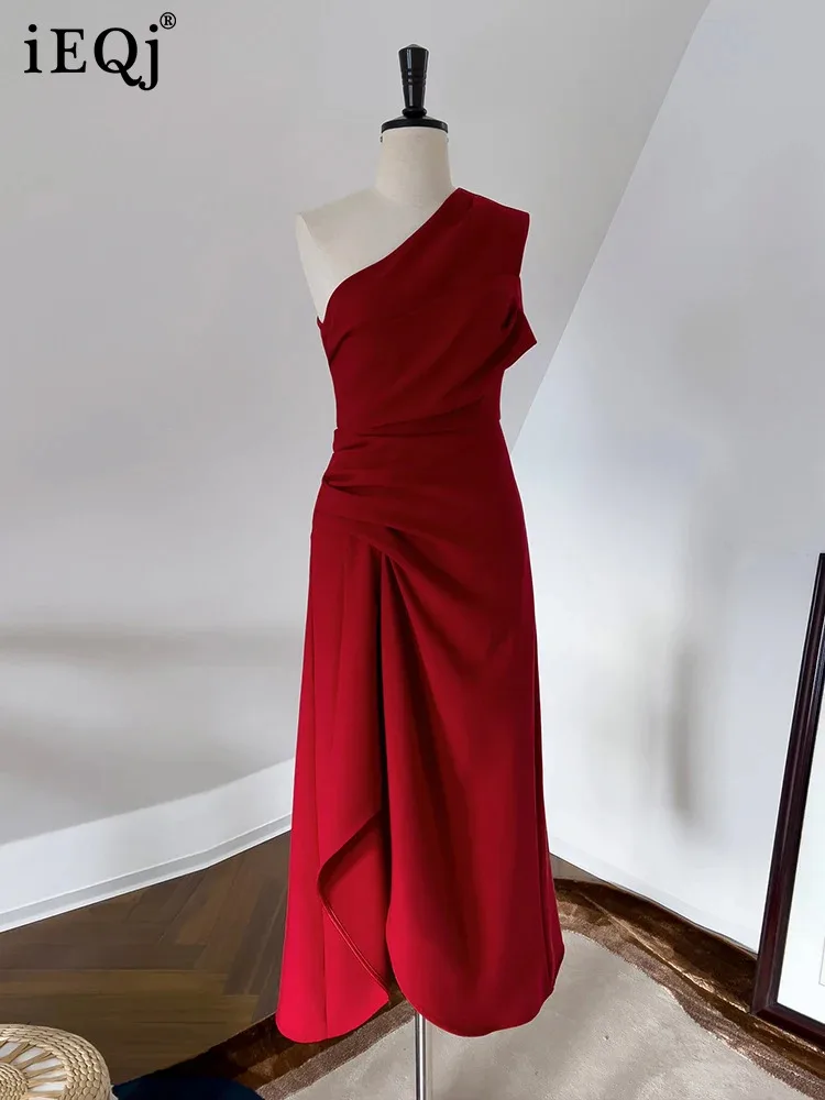 IEQJ-Solid-Diagonal-Shoulder-Irregular-Dresses-For-Women-Sleeveless ...