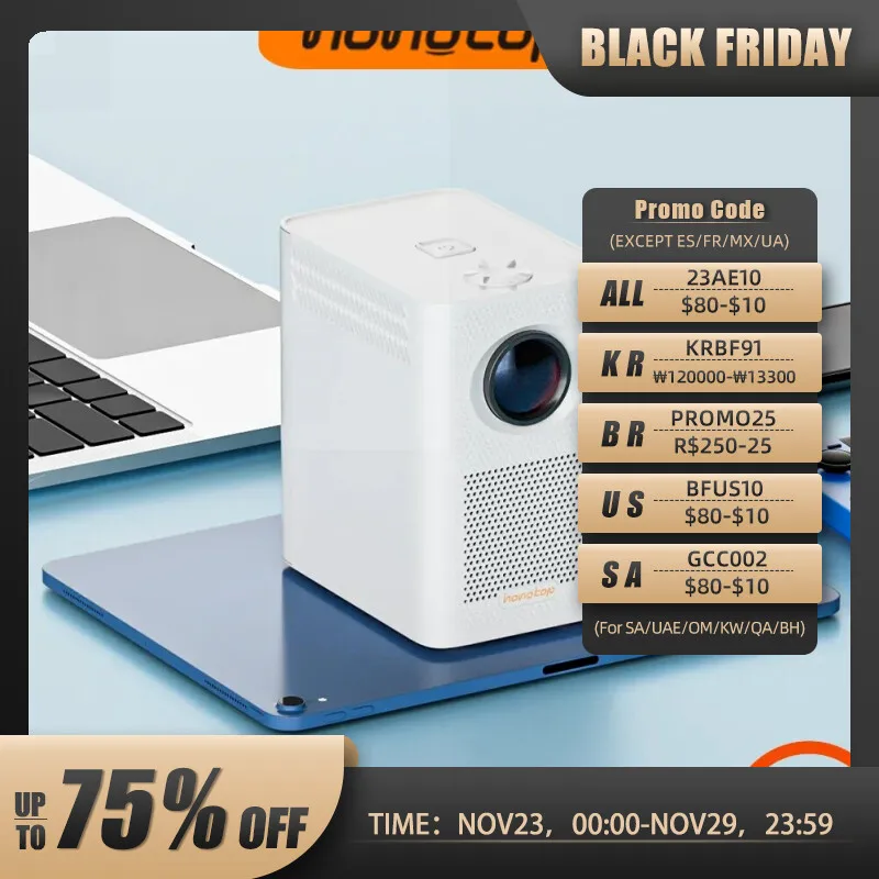 HONGTOP-S30MAX-Portable-Smart-Mini-Projector-1080P-9500L-Portable ...