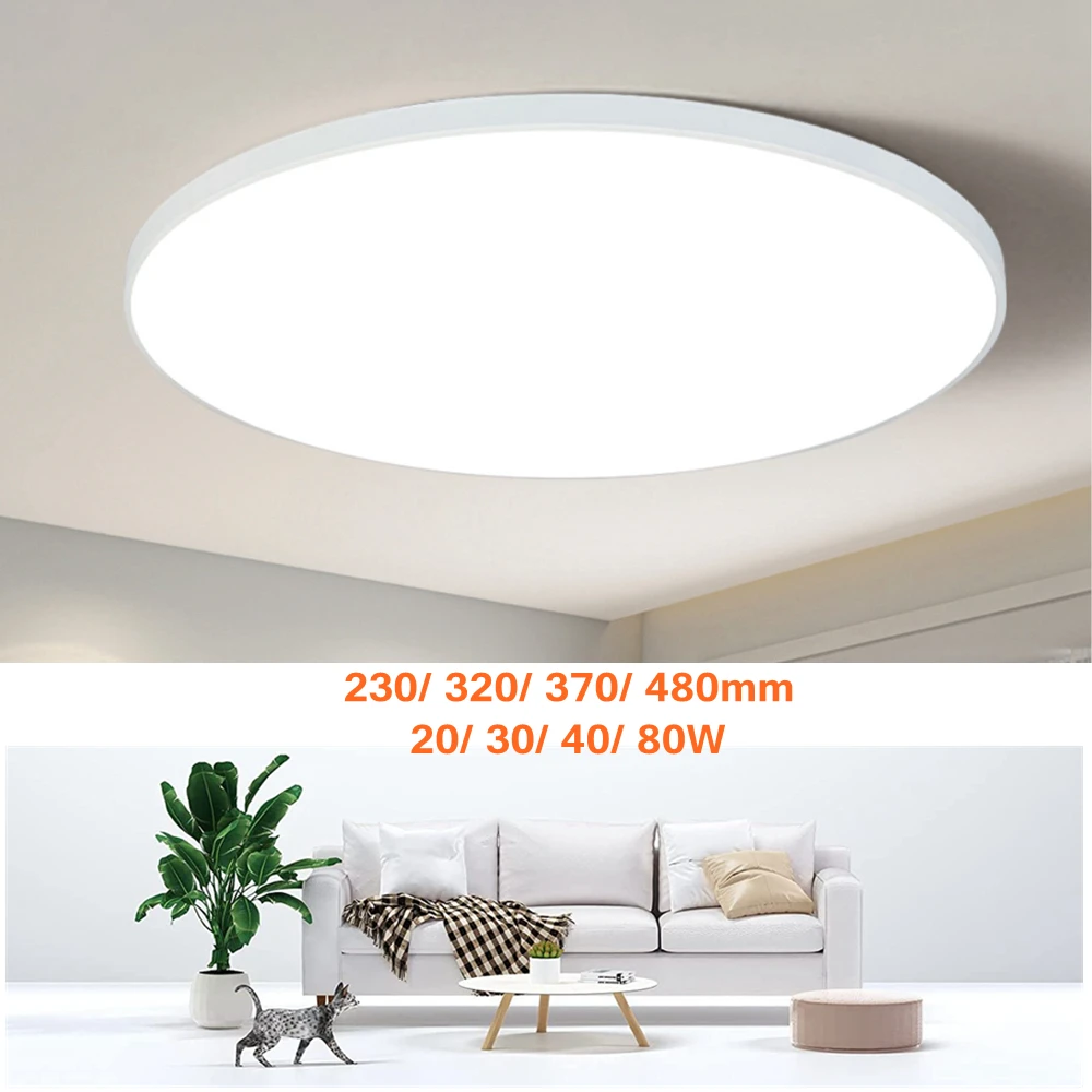 Modern LED Ceiling Lamp UltraThin 20W 30W 40W 80W LED Lights Panel for ...