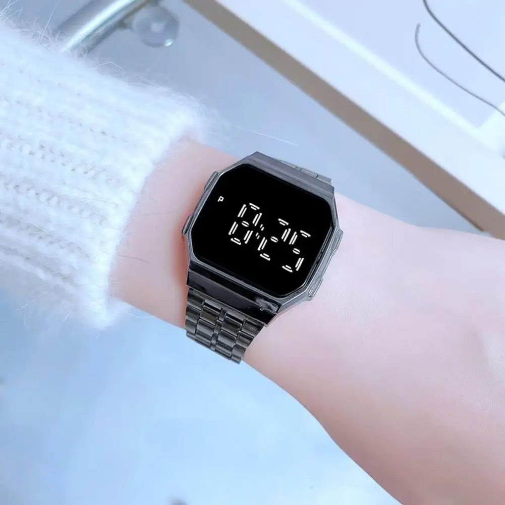 Stylish-Electronic-Watch-Waterproof-Students-Watch-Steel-Band-Unisex ...