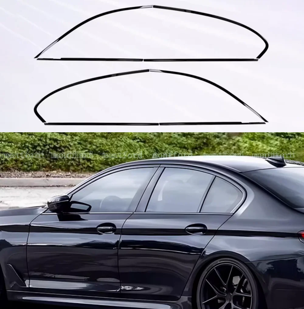 car-styling-Black-Steel-Window-Molding-Frame-Strips-Trim-Cover-For-BMW ...