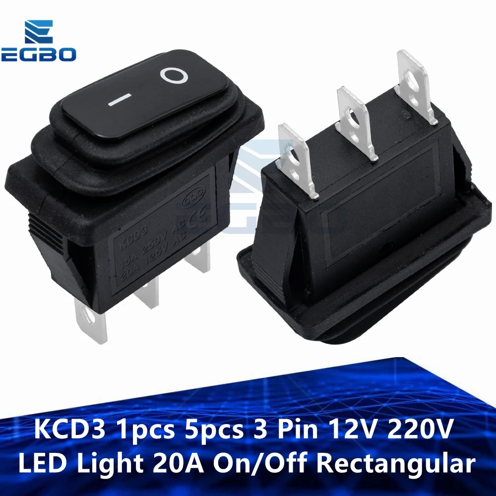 1-5PCS-EGBO-KCD3-3-Pin-12V-220V-LED-Light-20A-On-Off-Rectangular-Long ...