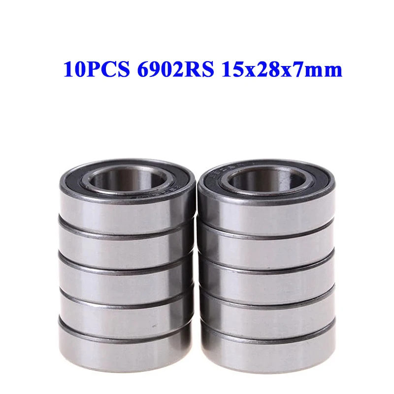 10PCS-6902RS-Bearing-6902-RS-2RS-6902-2RS-15x28x7mm-ABEC-5-Rubber-Cover ...