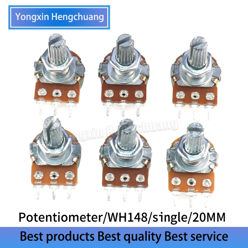 5PCS-Potentiometer-WH148-single-20MM-1K-2K-5K-10K-20K-50K-100K-200K ...