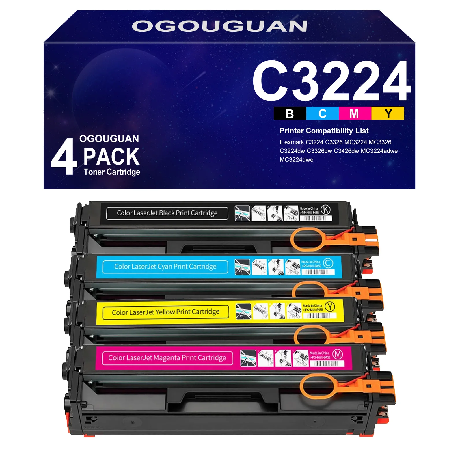 Compatible-Toner-Cartridges-C3224-C3210K0-Without-Chip-used-for-Lexmark ...