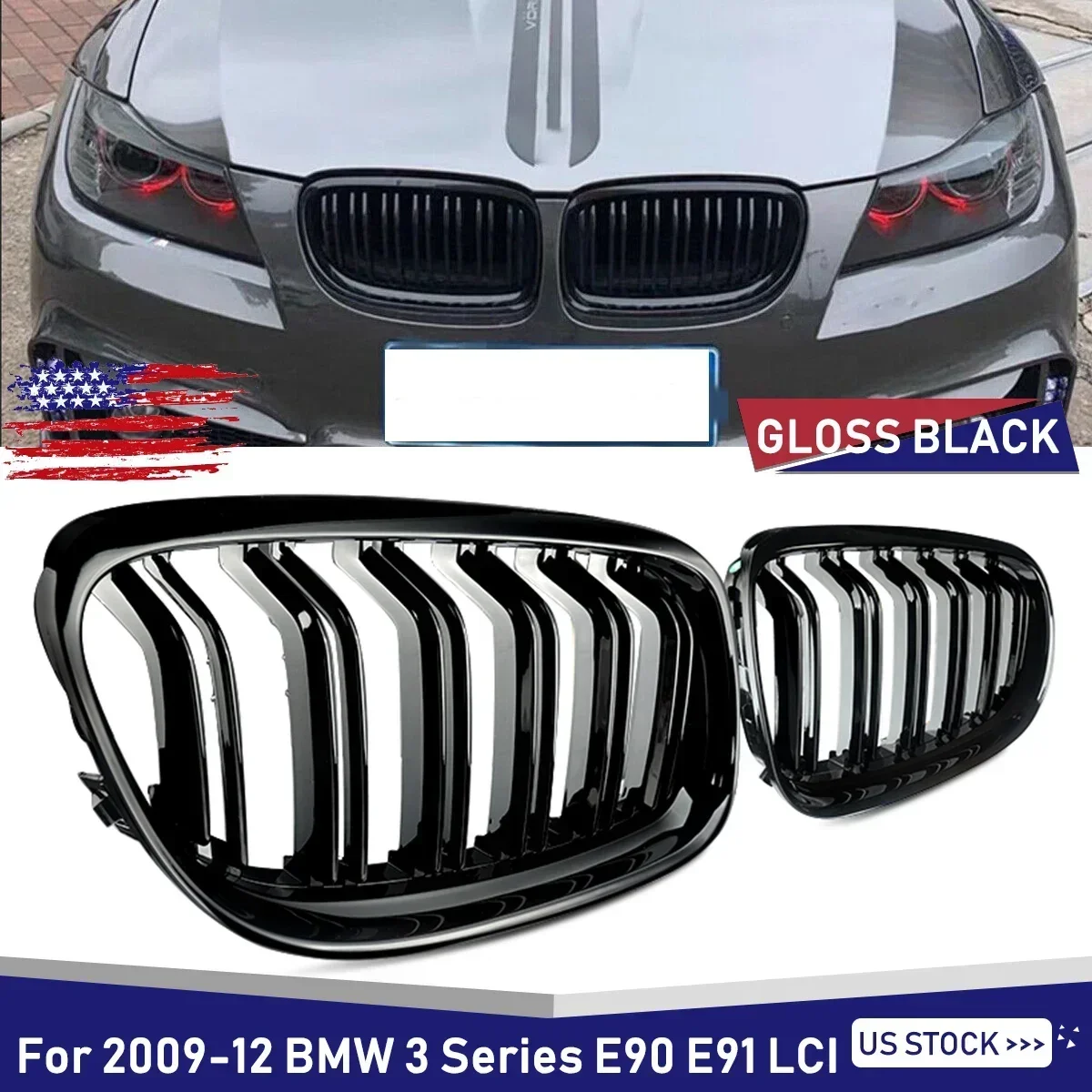 Gloss-Black-Car-Grille-For-BMW-3-Series-E90-Sedan-2008-2009-2010-2011 ...