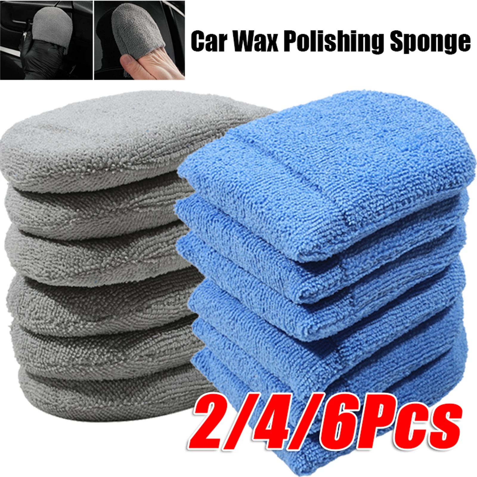 2-4-6Pcs-Soft-Microfiber-Car-Wax-Applicator-Mitts-Polishing-Sponge-Wax ...
