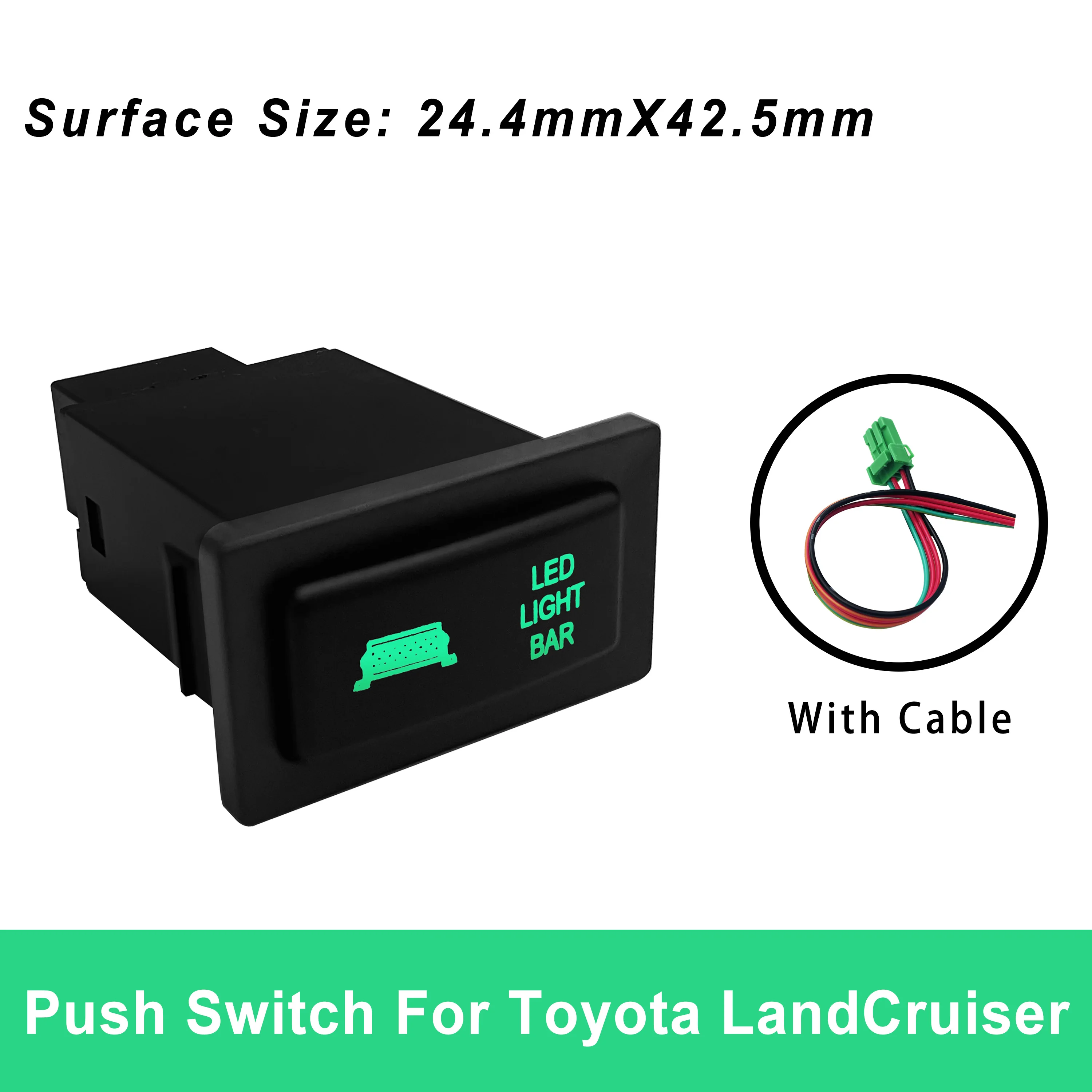 LED LIGHT BAR HORIZONTAL Push Switch for Toyota LandCruiser 80 Series ...