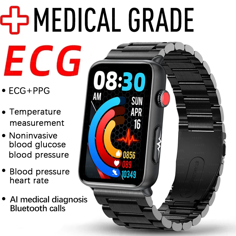 2023 New Women Smart Watch Non invasive Blood Glucometer ECG+PPG ...