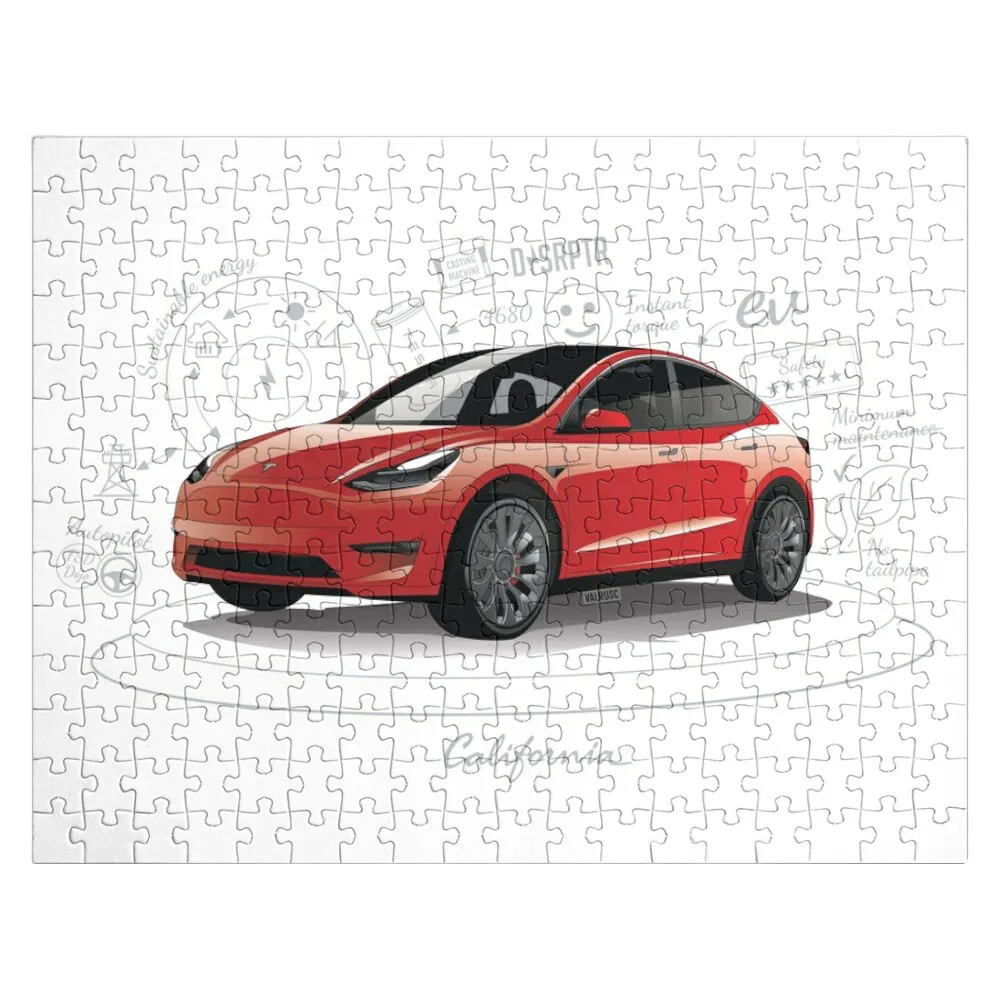 Tesla Model Y Original Fan Art serial number: TMY001REDW Jigsaw Puzzle ...