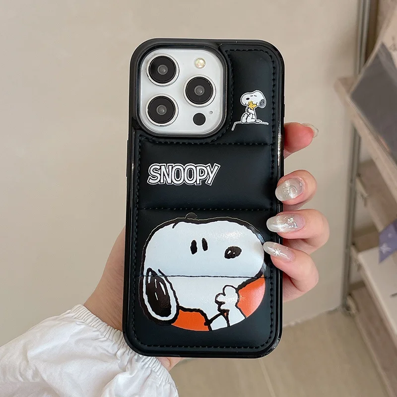 Fashion-Snoopy-Peanuts-Down-Jacket-Puffer-Case-for-iPhone-15-14-13-12 ...