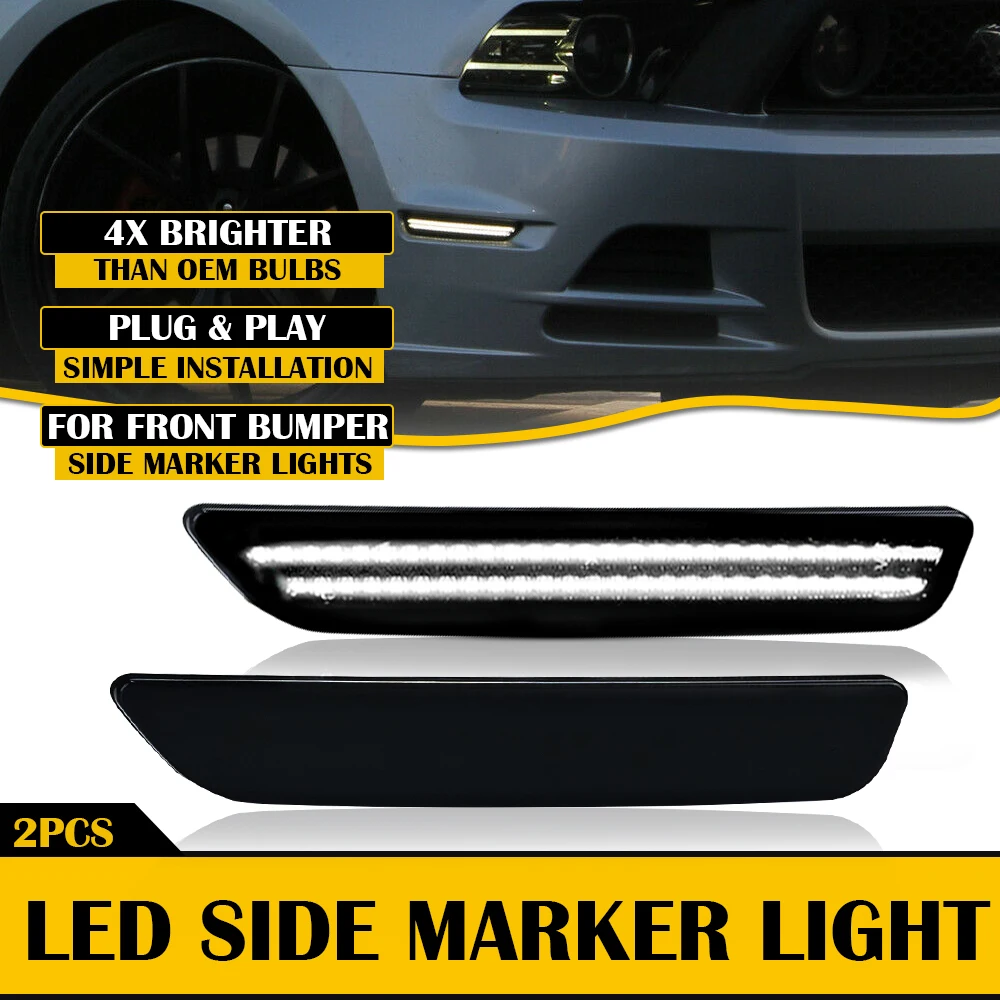 2x-Car-Front-Rear-Bumper-LED-Side-Marker-Light-White-Red-For-Ford ...