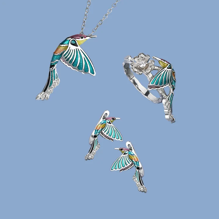 Classic Women's Jewelry 3 Piece Set of Hand-made Enamel Jewelry ...