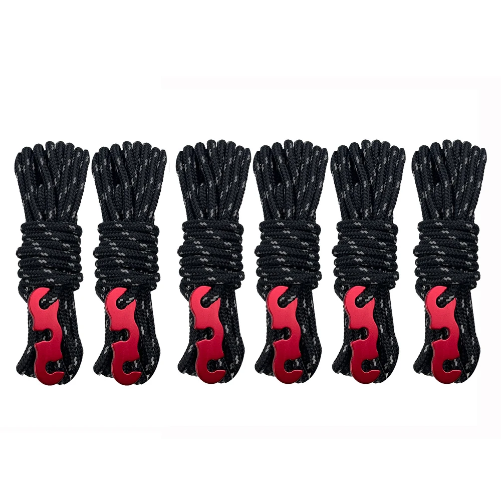 6PCS Outdoor Guy Lines Tent Cords Lightweight Camping Rope with ...