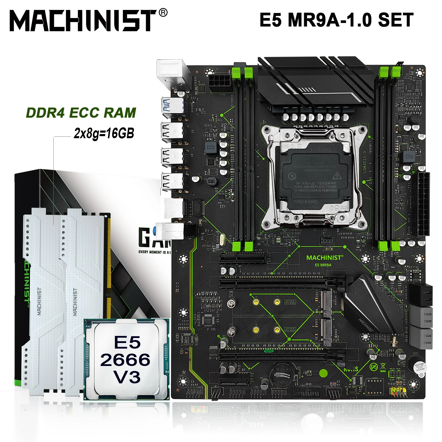 Machinista X99 Placa Mãe Lga 2011 3 Conjunto Kit Com Xeon E5 2666 V3