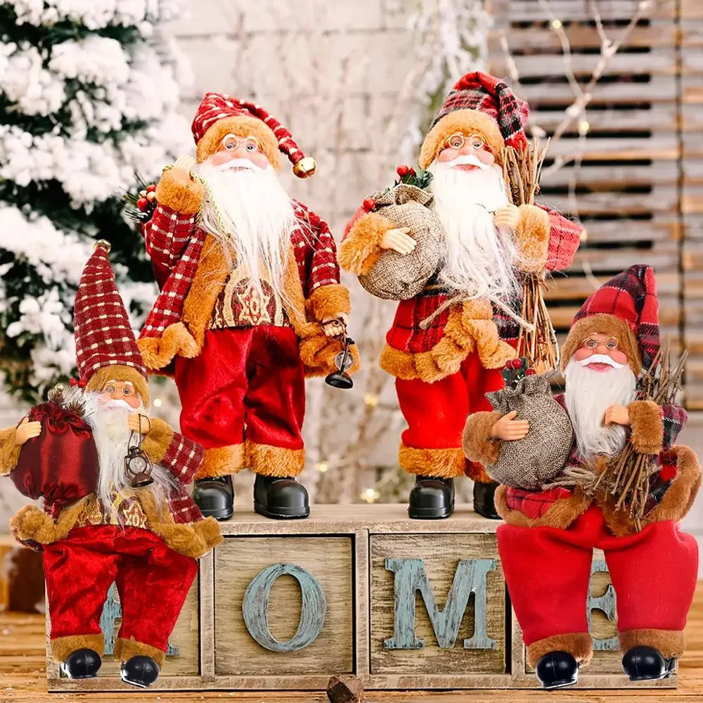 Standing Santa Doll Cute Doll Christmas Decoration 2024 Statue Festive ...