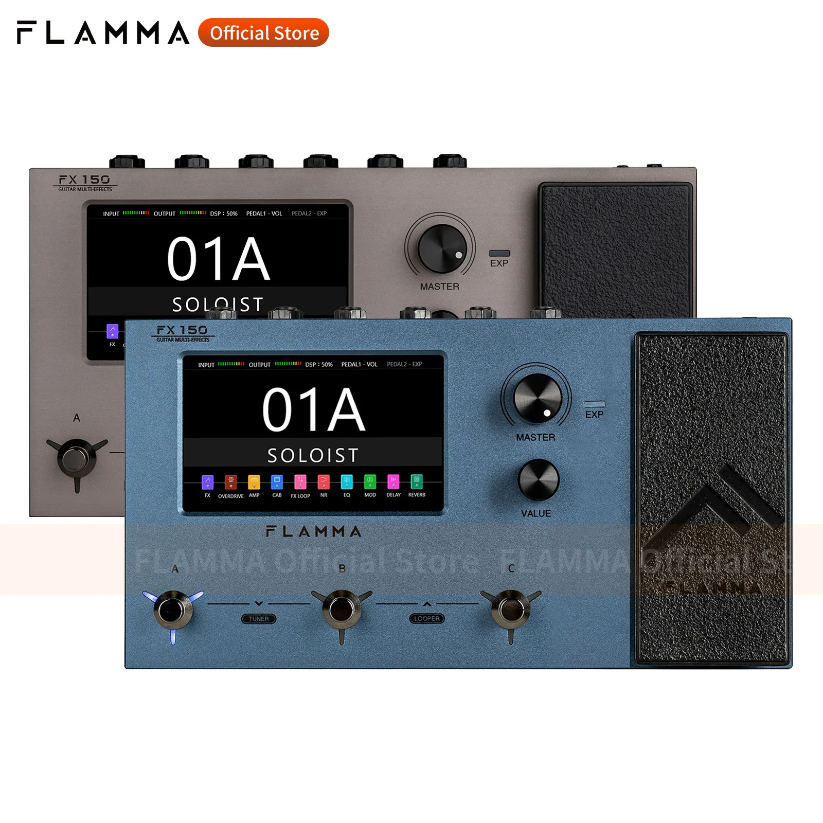FLAMMA-Pedal-multiefectos-FX150-para-guitarra-160-efectos-180-ranuras ...