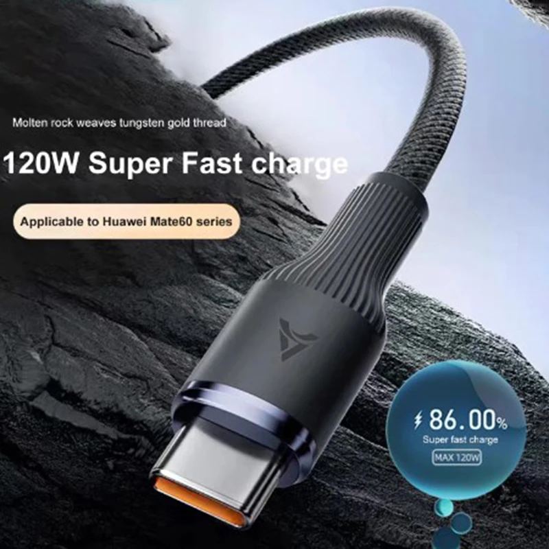 120W USB Type C Cable Braided Data Cable Super Fast Charge Cable Quick ...