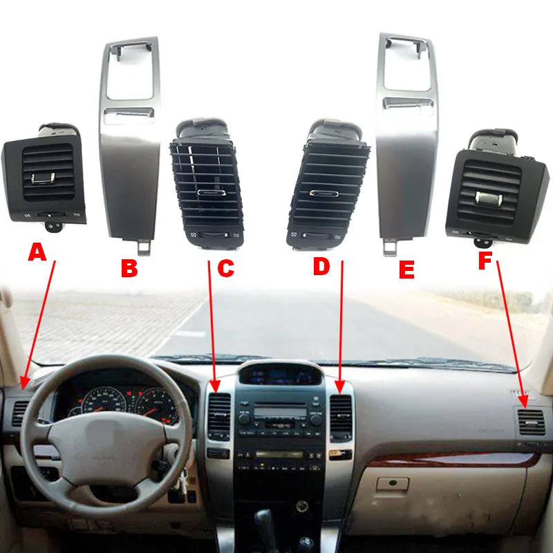 Para toyota prado 2003 2009 lc120 instrumento centro ventilação quadro ...
