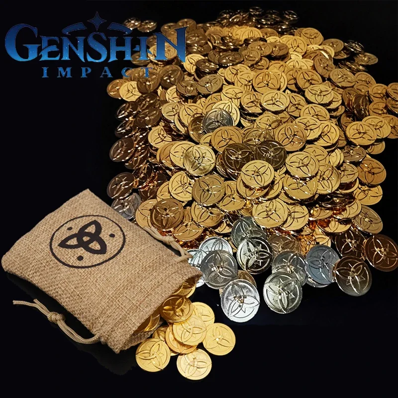 Genshin-Impact-Mora-Coin-Action-Figures-Cosplay-Gold-Currency-Props ...
