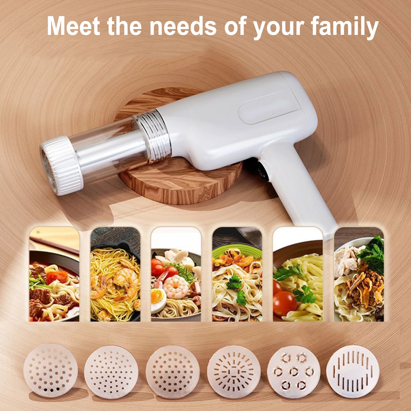Household-Electric-Cordless-Noodle-Pasta-Machine-6-Molds-Portable ...