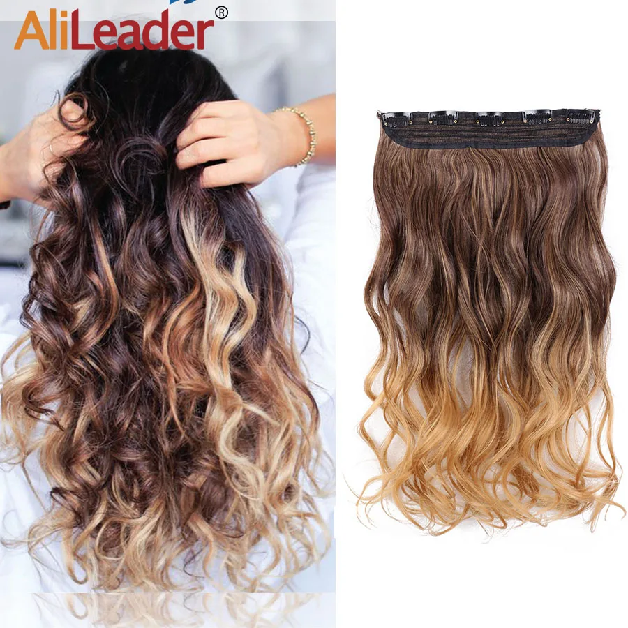 22-Rainbow-Synthetic-Natural-Clip-On-Hair-Extension-Hairpieces-Fake ...