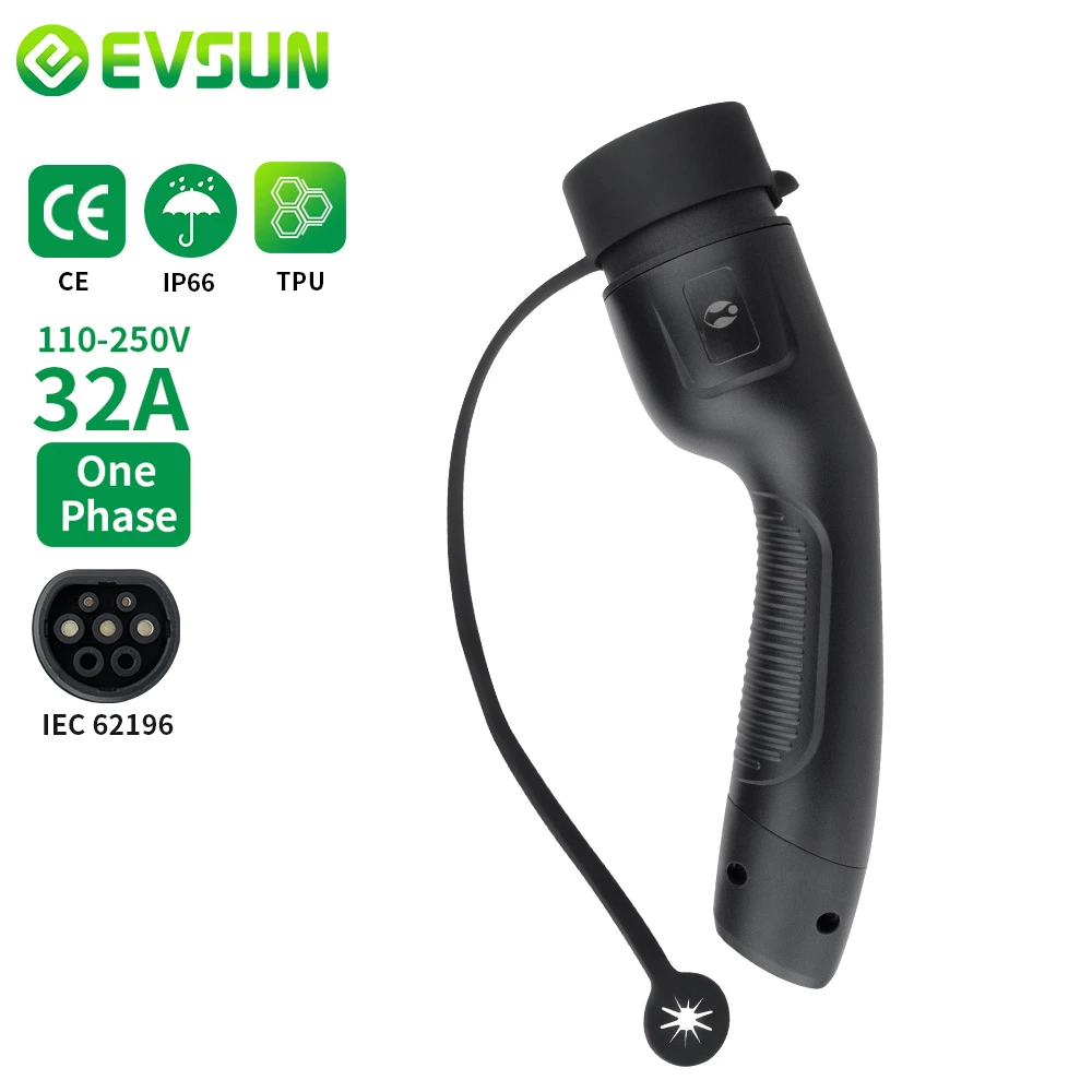Evsun Ev Charger Plug Adapter Type 2 Evse Charger Female Iec 62196 ...