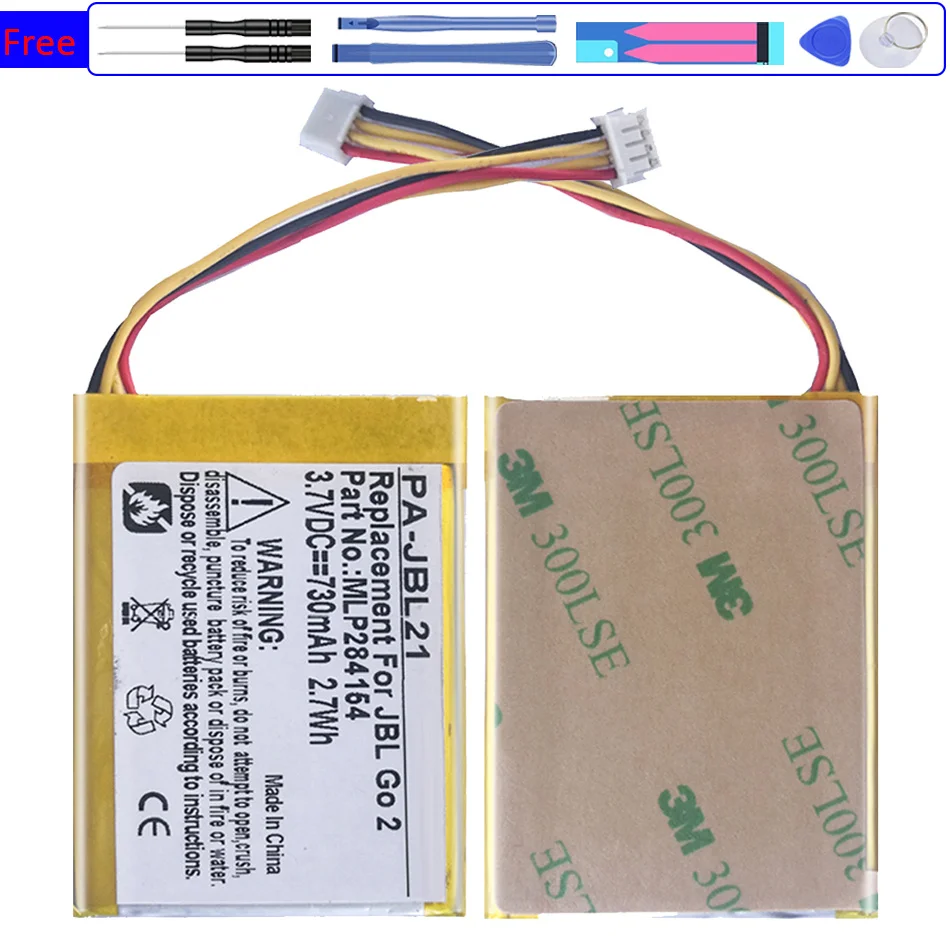 730mAh MLP284154 Replacement Battery for JBL Go 2 2h Go2 2h Go2h Go 2 ...