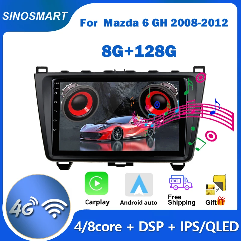 SINOSMART dla Mazda 6 GH Android 2008 2012 Radio samochodowe z gps em ...