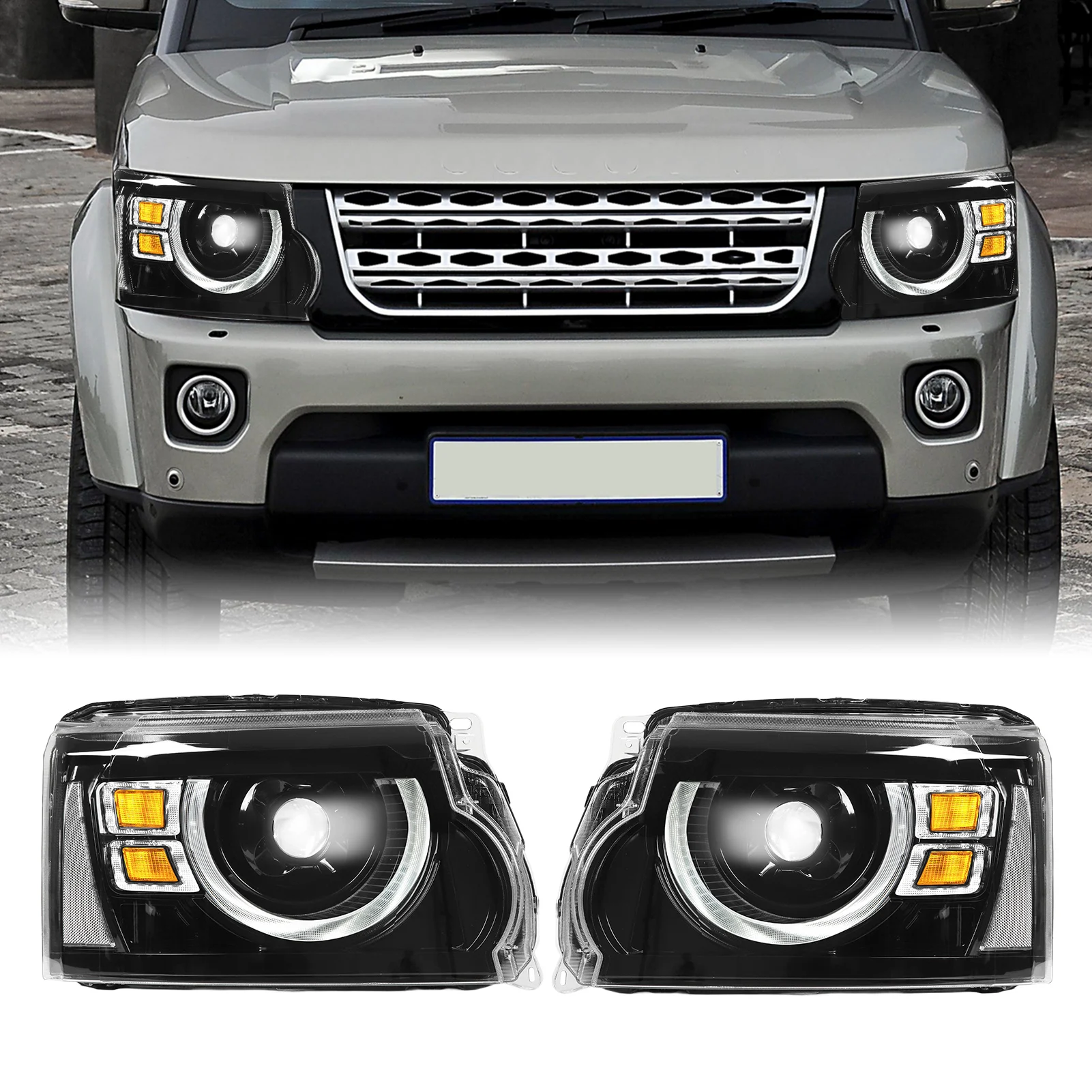 Defender-Design-Full-LED-Headlights-Projector-Replacement-Discovery-4 ...