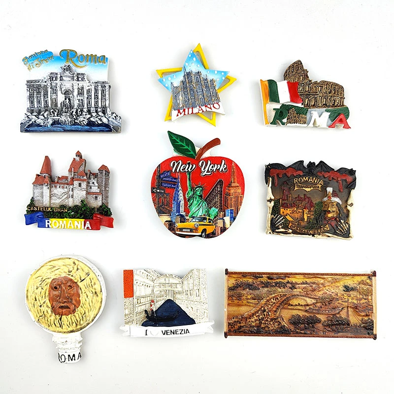 Resin Fridge Magnet Italy Souvenirs Venice Gondola Perugia Verona Rome ...