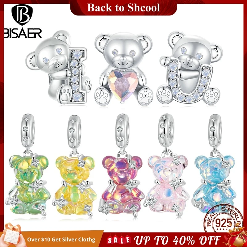 BISAER-925-Sterling-Silver-Colorful-Dreamy-Bear-Pendant-Declare-Love ...