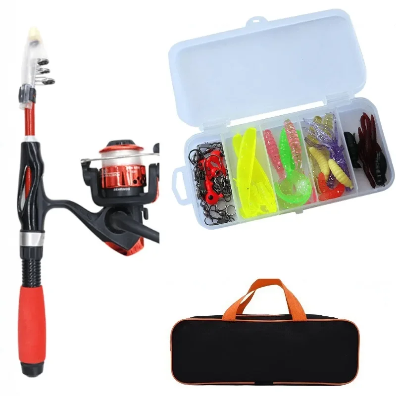Fishing-Pole-Set-Full-Kits-With-Telescopic-Fishing-Rod-And-Spinning ...